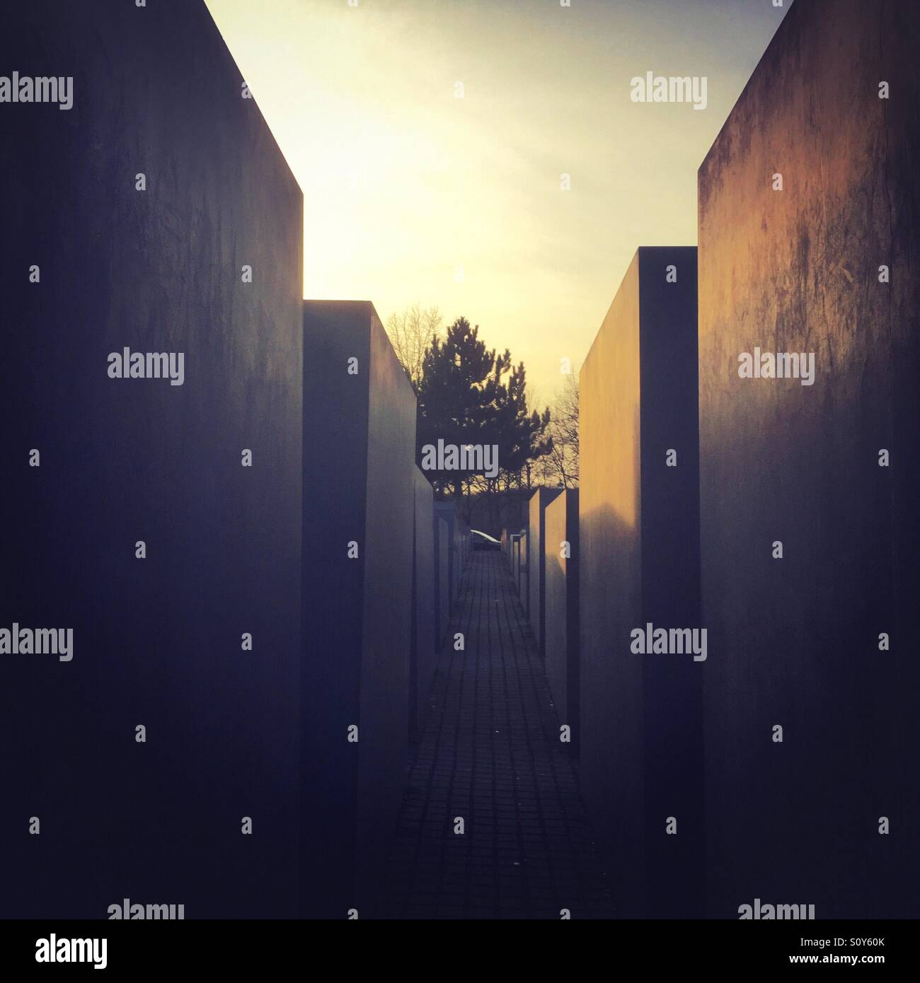 Berlin holocaust memorial at dusk with velvia filter Stock Photo - Alamy