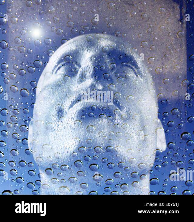 Head of man with raindrops Stock Photo - Alamy