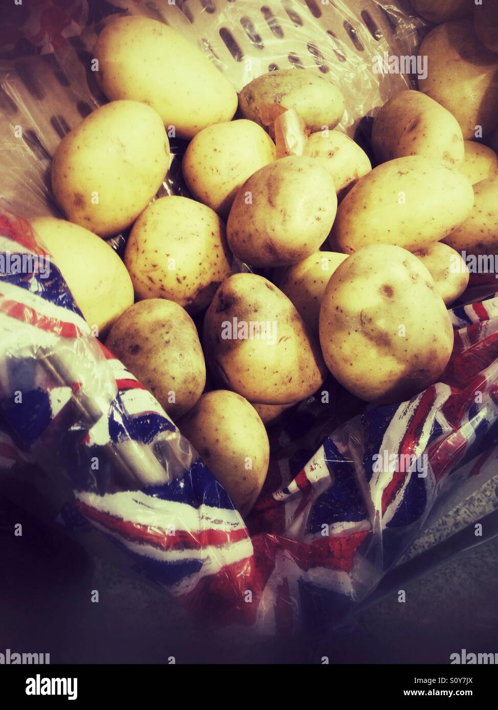 British potatoes on display in a supermarket Stock Photo - Alamy
