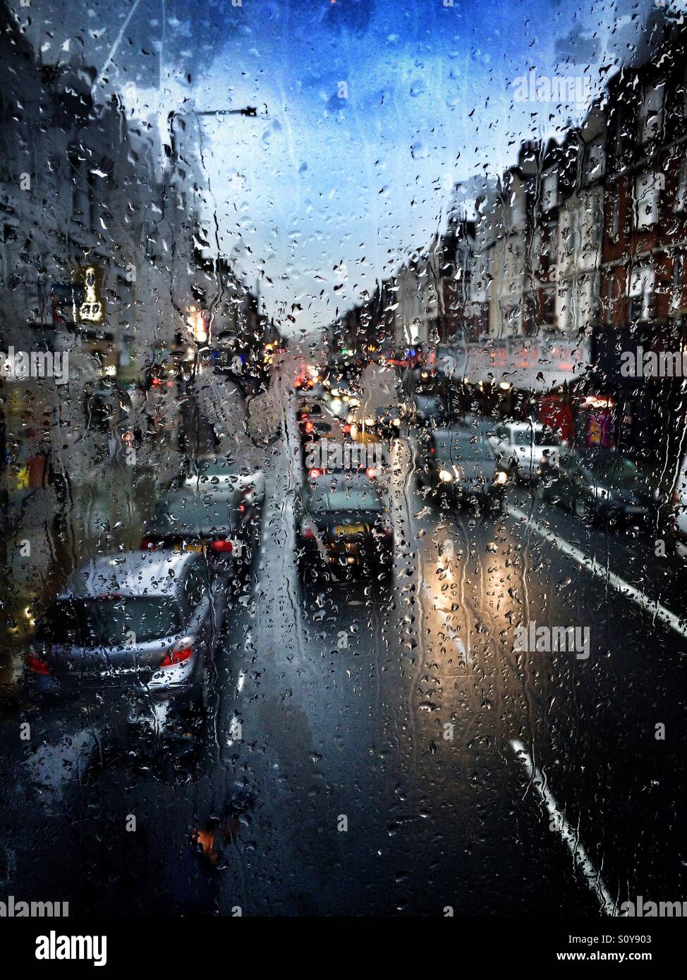 Rainy bus ride Stock Photo - Alamy