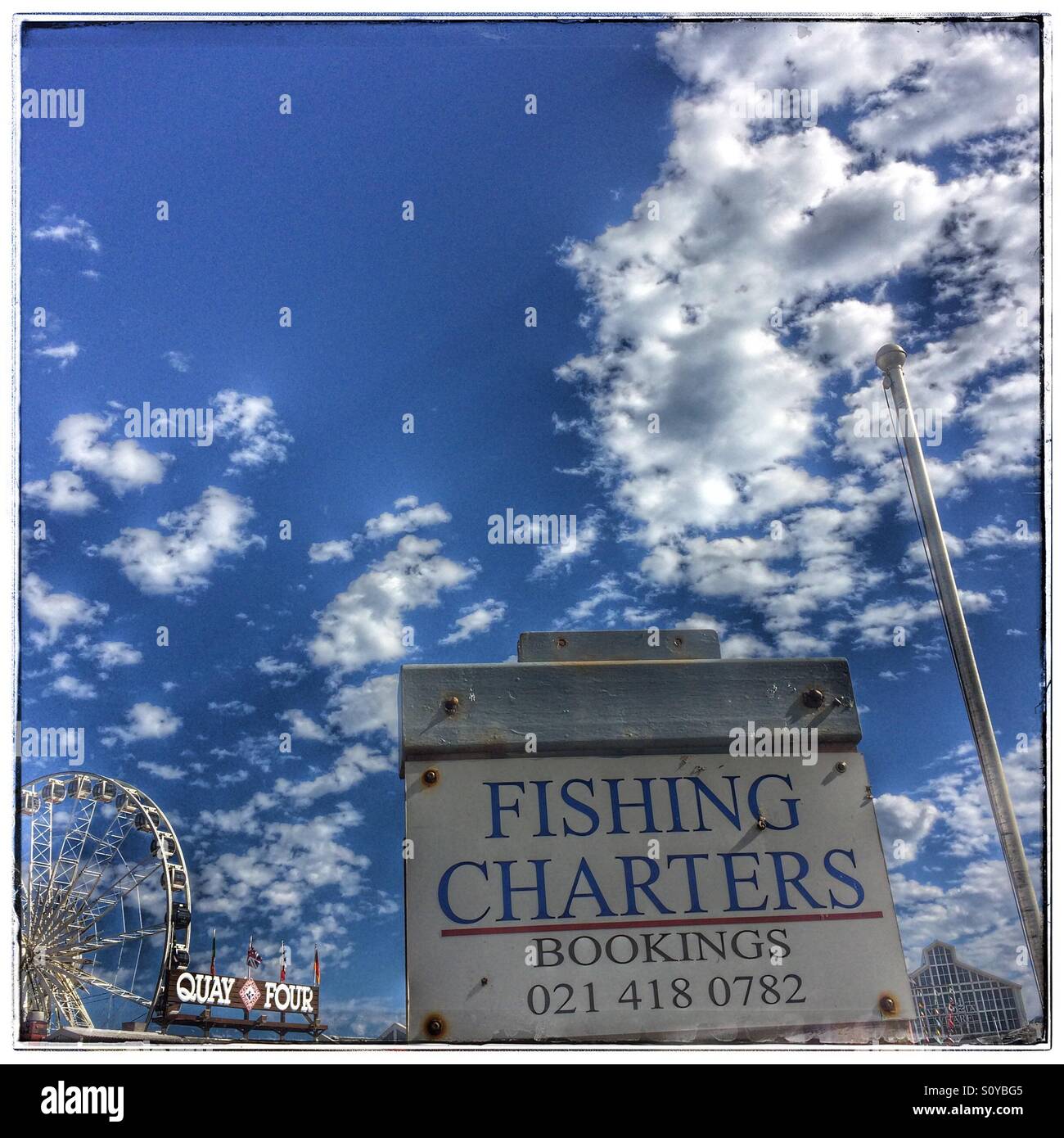 Fishing Charters sign at the V& A Waterfront, Cape Town, South Africa ...