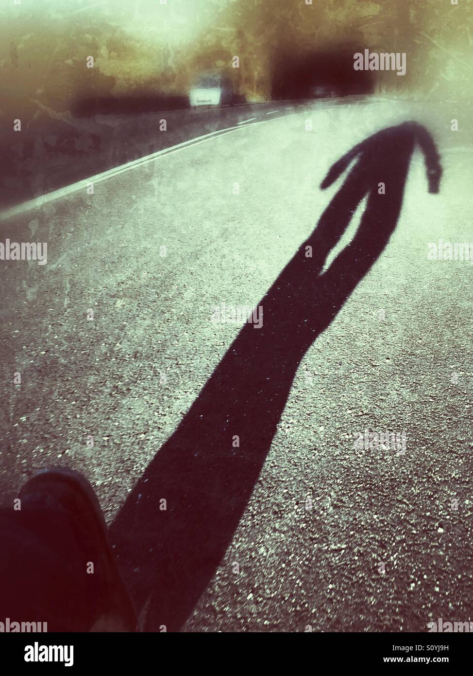 Road car shadow hi-res stock photography and images - Alamy