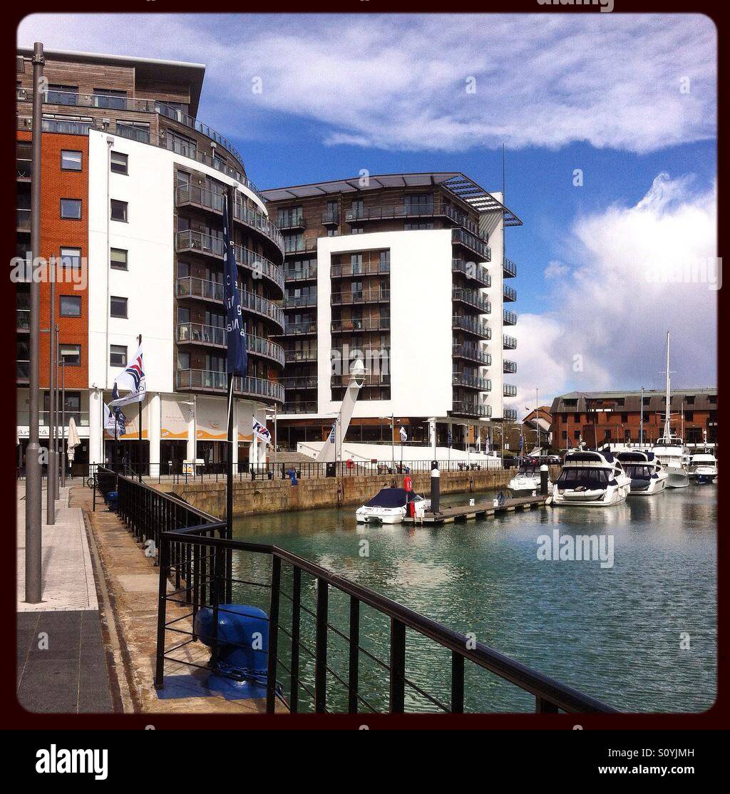 Ocean Village marina waterfront in Southampton Stock Photo - Alamy