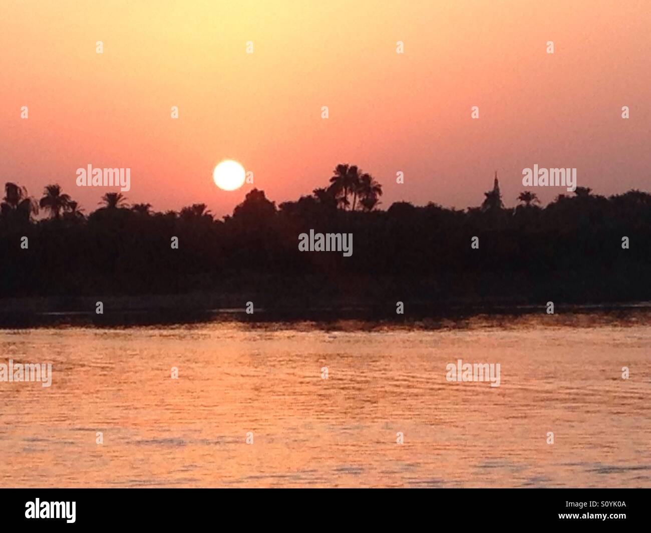 Sunset on the Nile Stock Photo - Alamy
