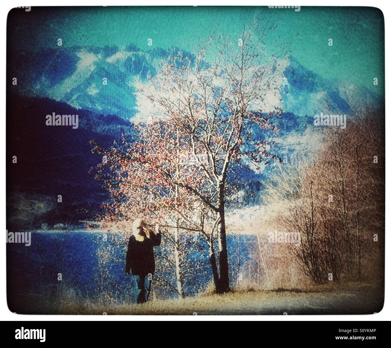 Woman entry and the french alps hi-res stock photography and images - Alamy