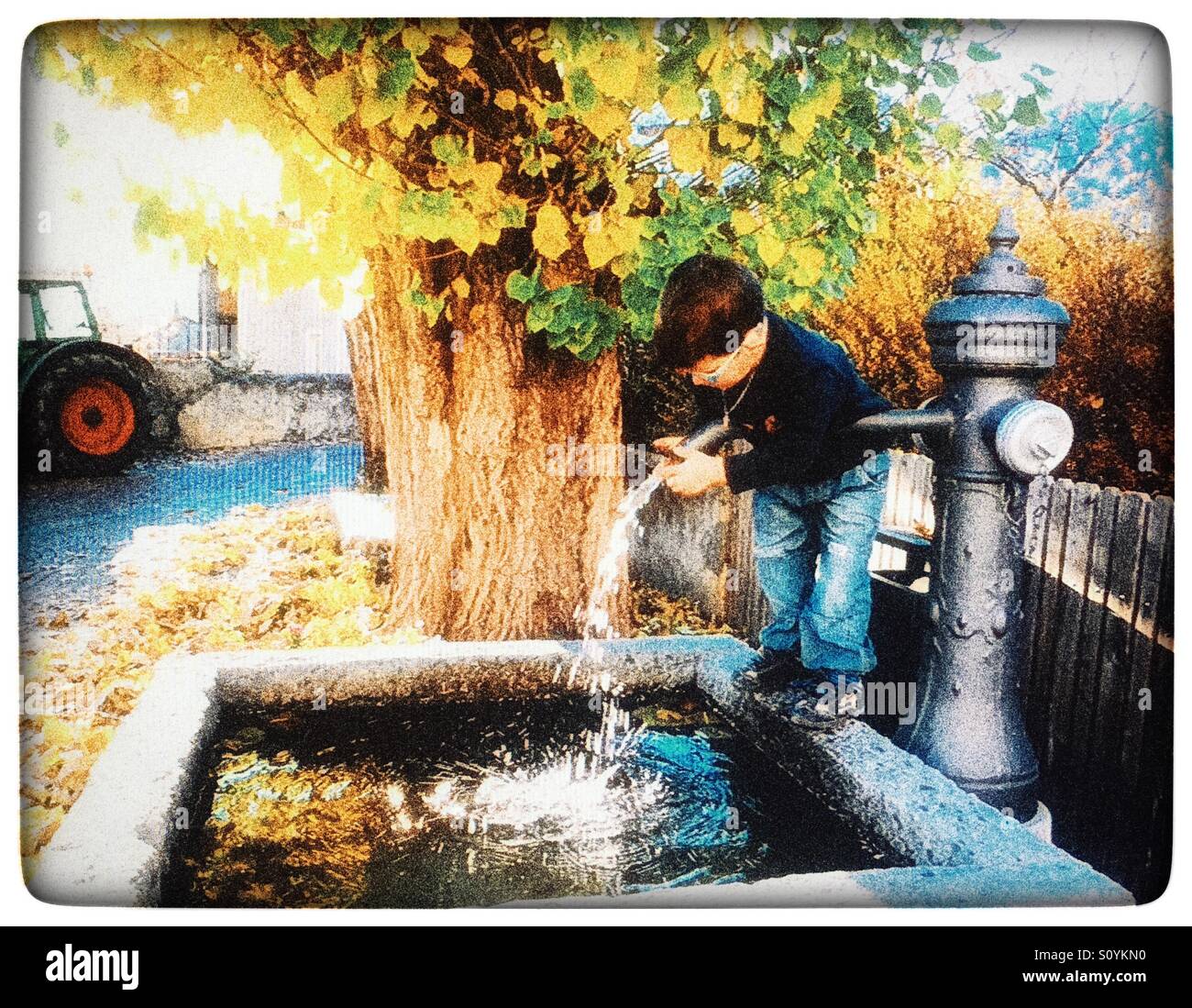 Well water boy hi-res stock photography and images - Alamy