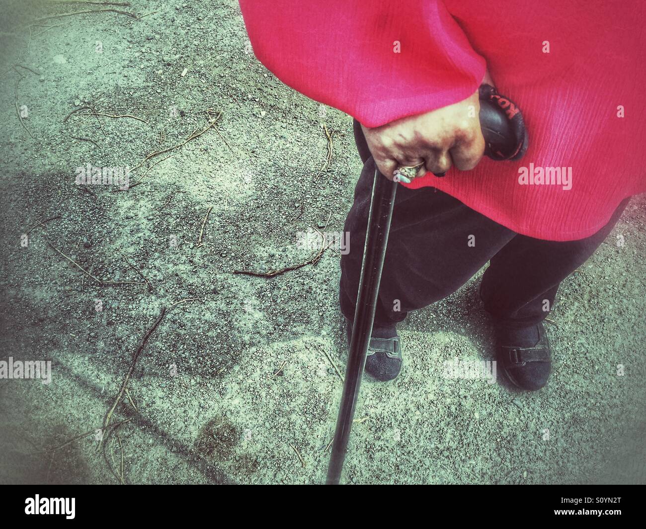 Elderly adult walking stick hi-res stock photography and images - Alamy
