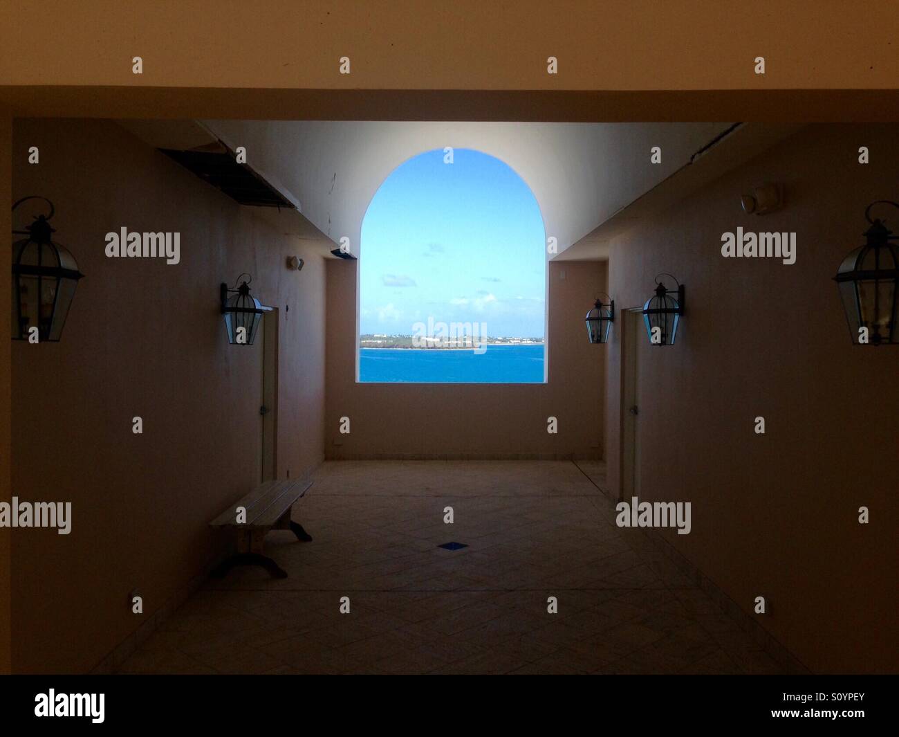 Bay window light blue hi-res stock photography and images - Alamy