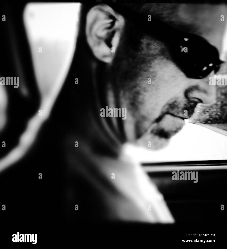 Middle aged man glasses Black and White Stock Photos & Images - Alamy