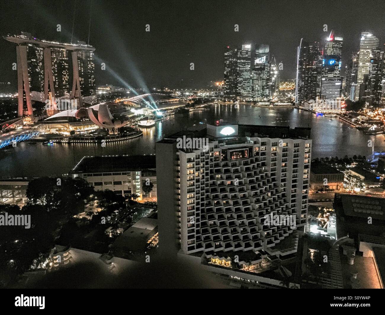 Singapore Marina Bay at night Stock Photo - Alamy