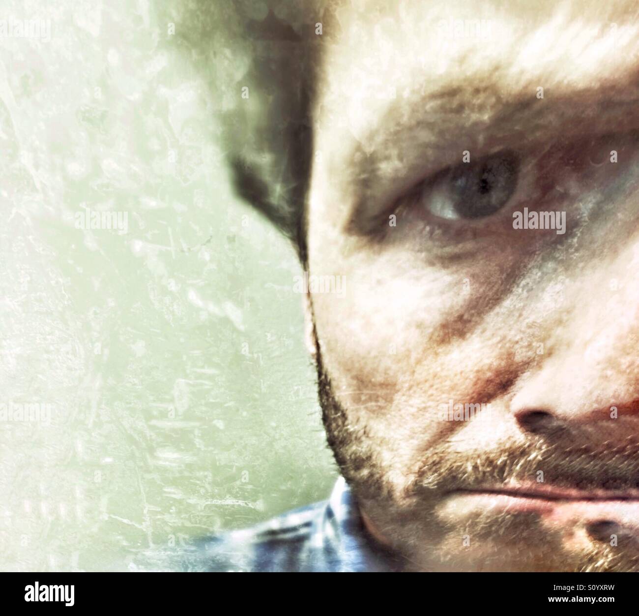 Man with distorted face hi-res stock photography and images - Alamy