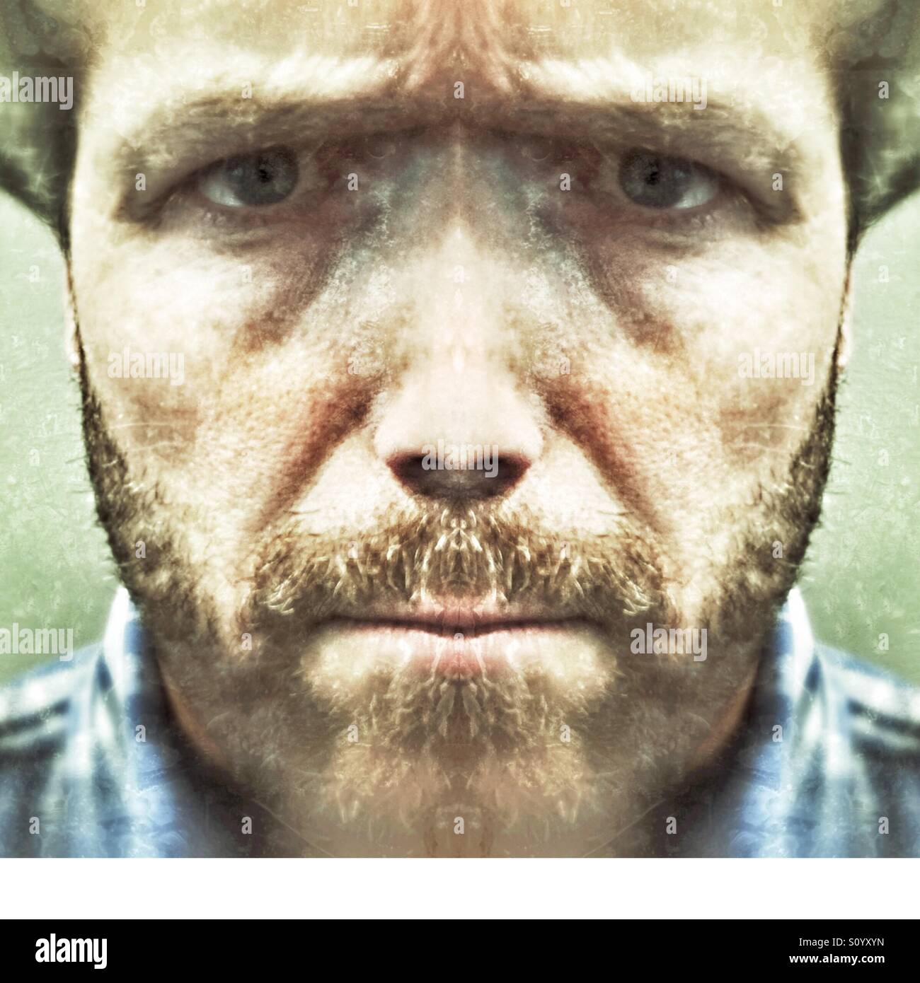 Symetry, to half faces put together to one Stock Photo - Alamy