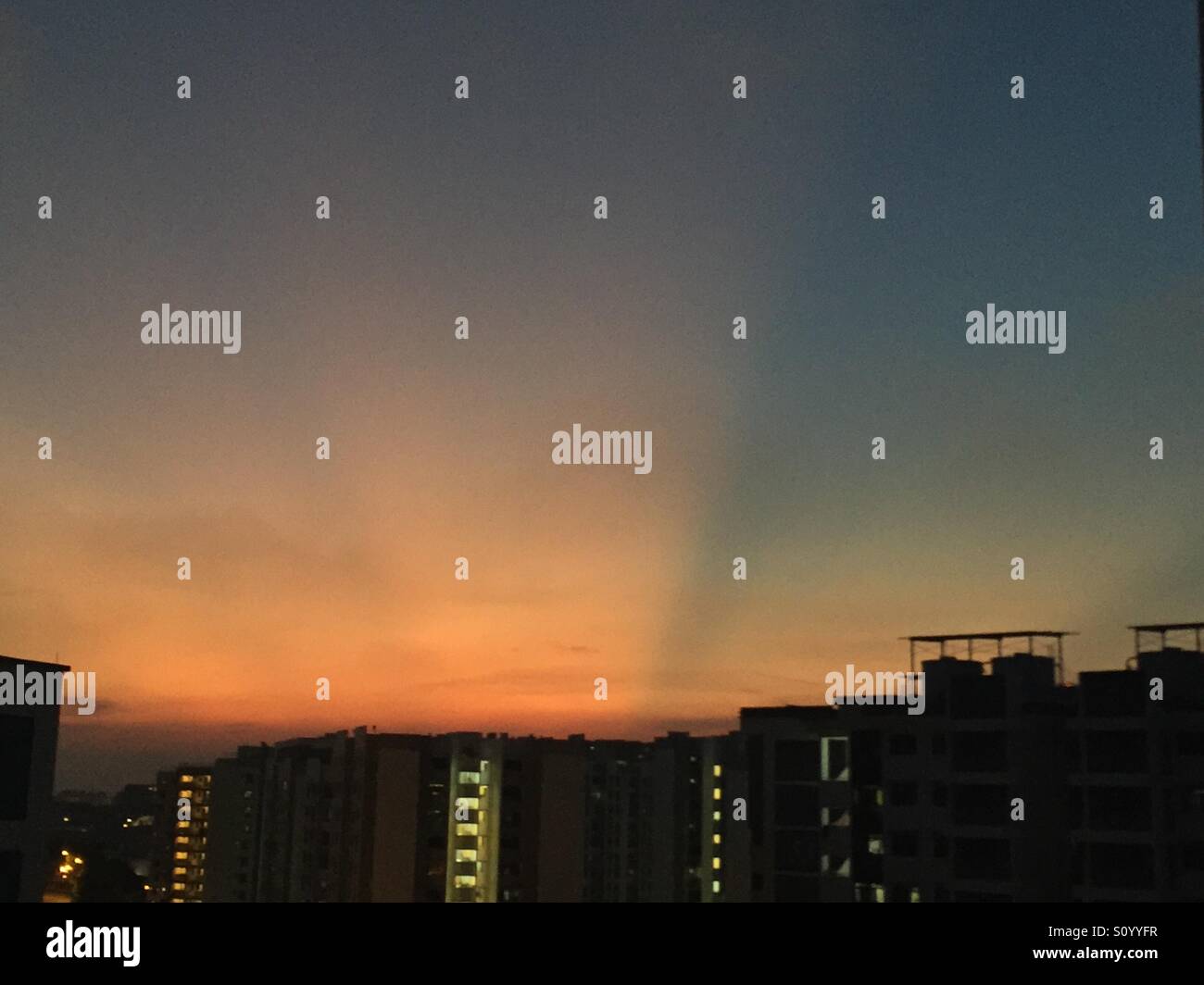 Beautiful Sunset in cities Stock Photo - Alamy