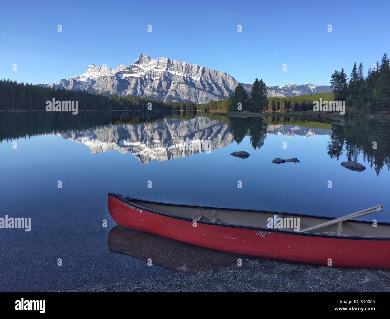 Two Jack Lake Stock Photo - Alamy