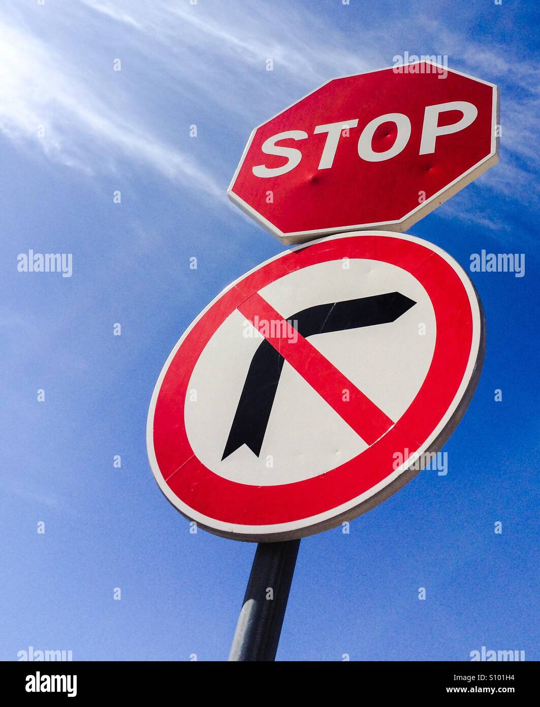 Stop Sign Right Turn Sign Stock Photos & Stop Sign Right Turn Sign ...