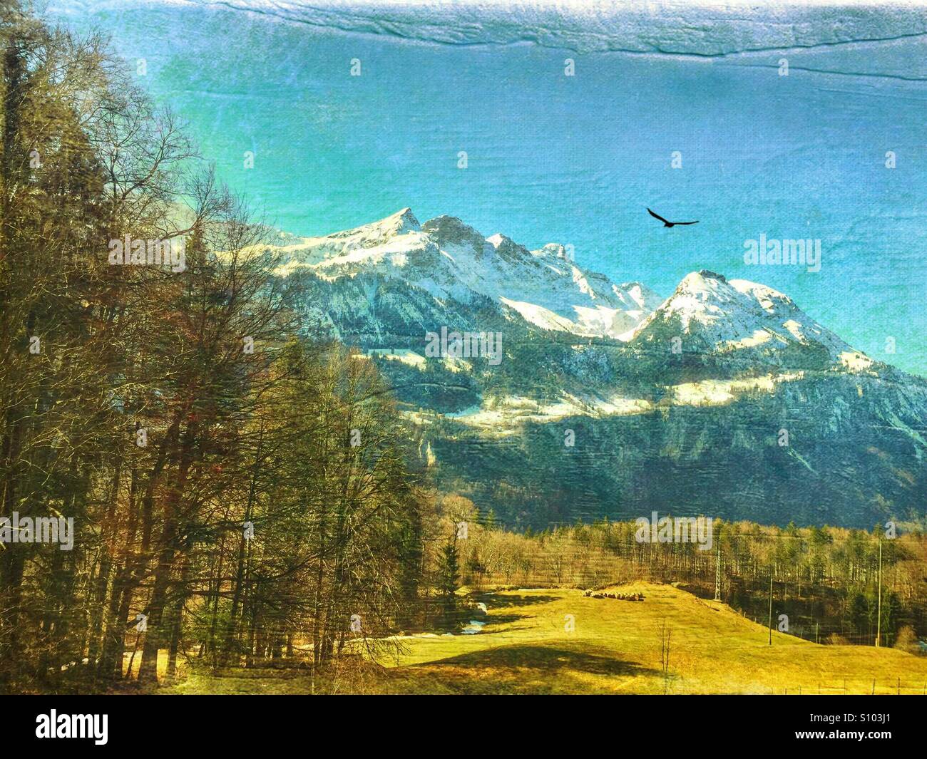 Scenic Alpine Landscape Stock Photo - Alamy