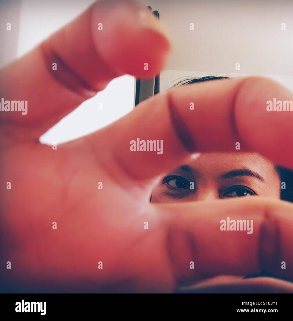 Eye inside a palm of hand hi-res stock photography and images - Alamy