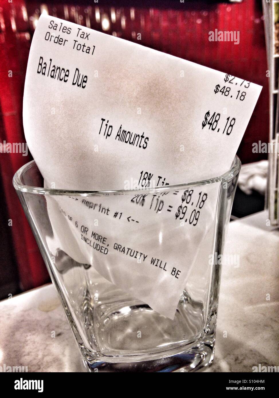 Check in a glass Stock Photo - Alamy