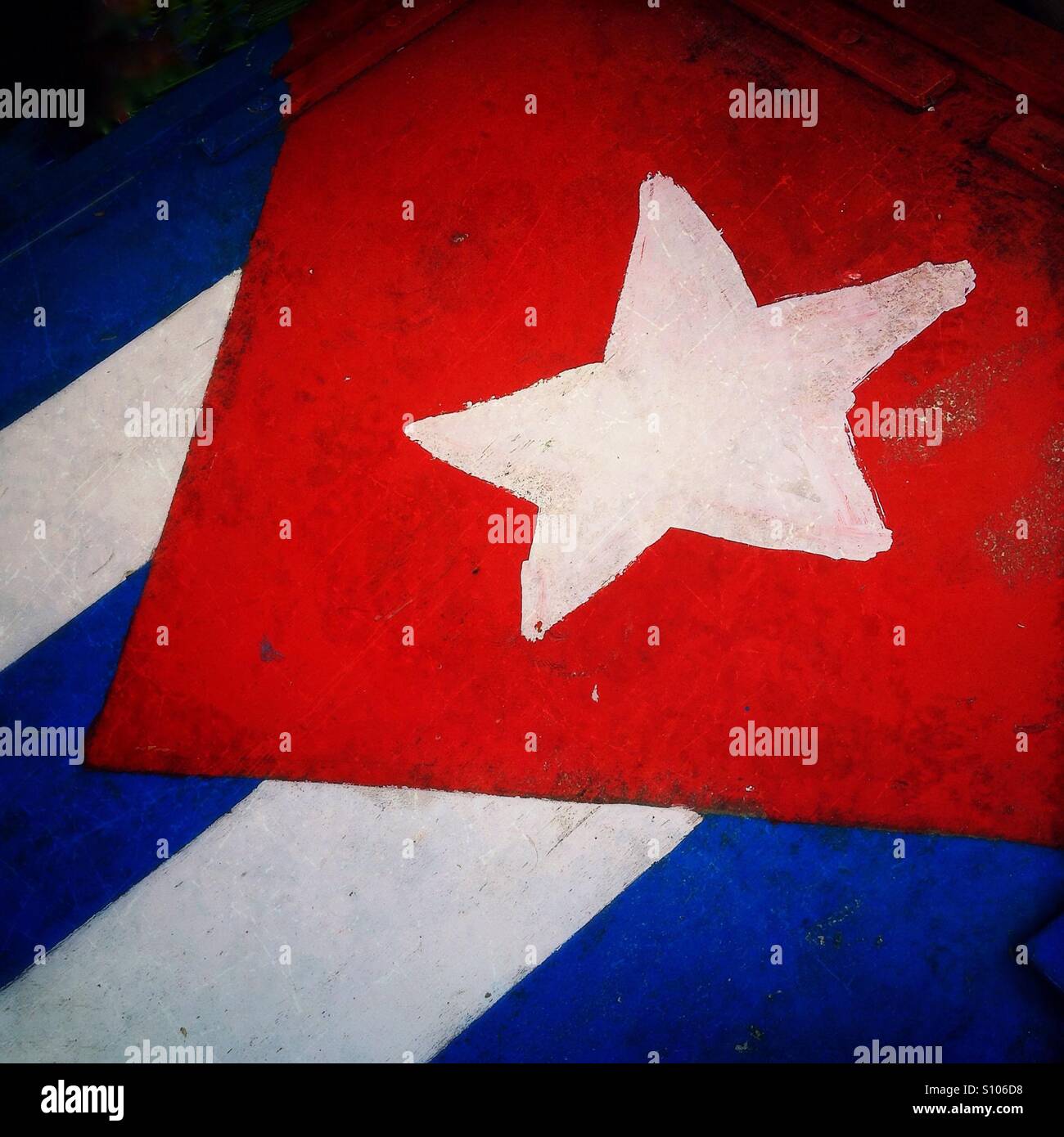 Cuban flag close-up Stock Photo - Alamy