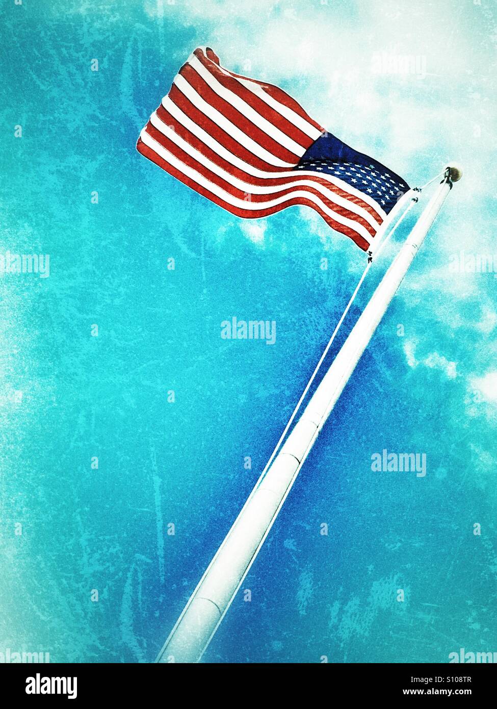 Flagpole American flag Stock Photo - Alamy