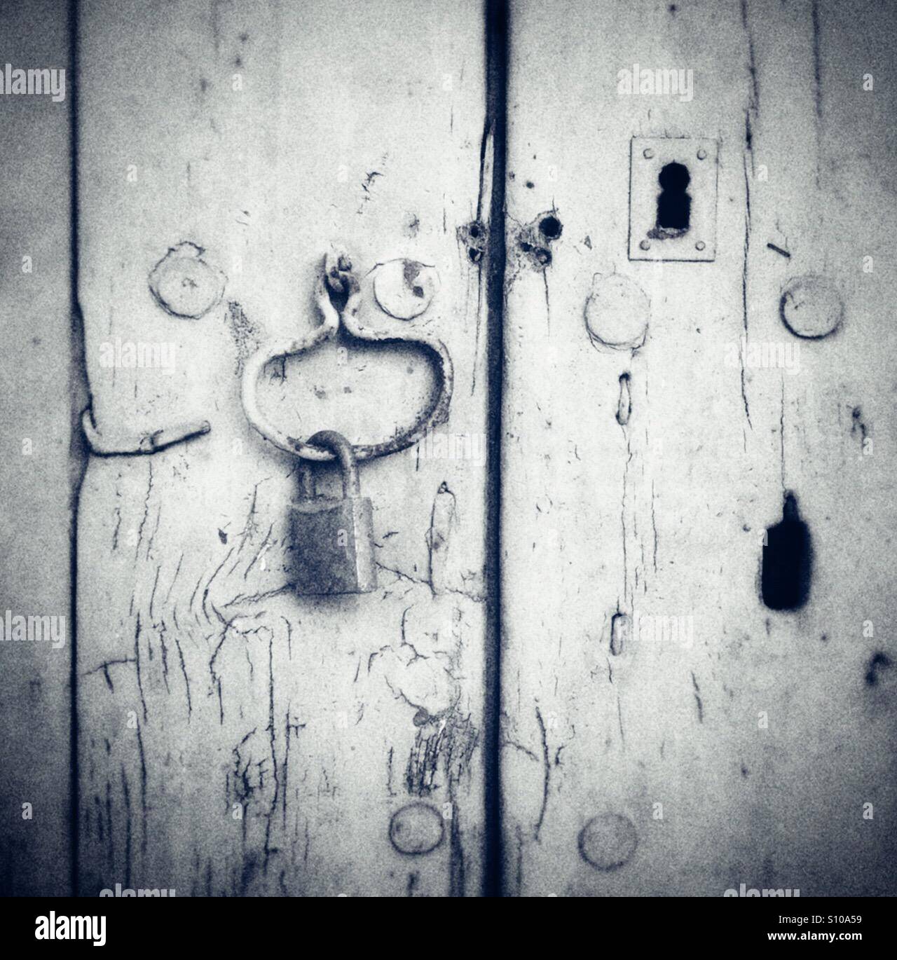 Under lock and key, monochrome Stock Photo - Alamy
