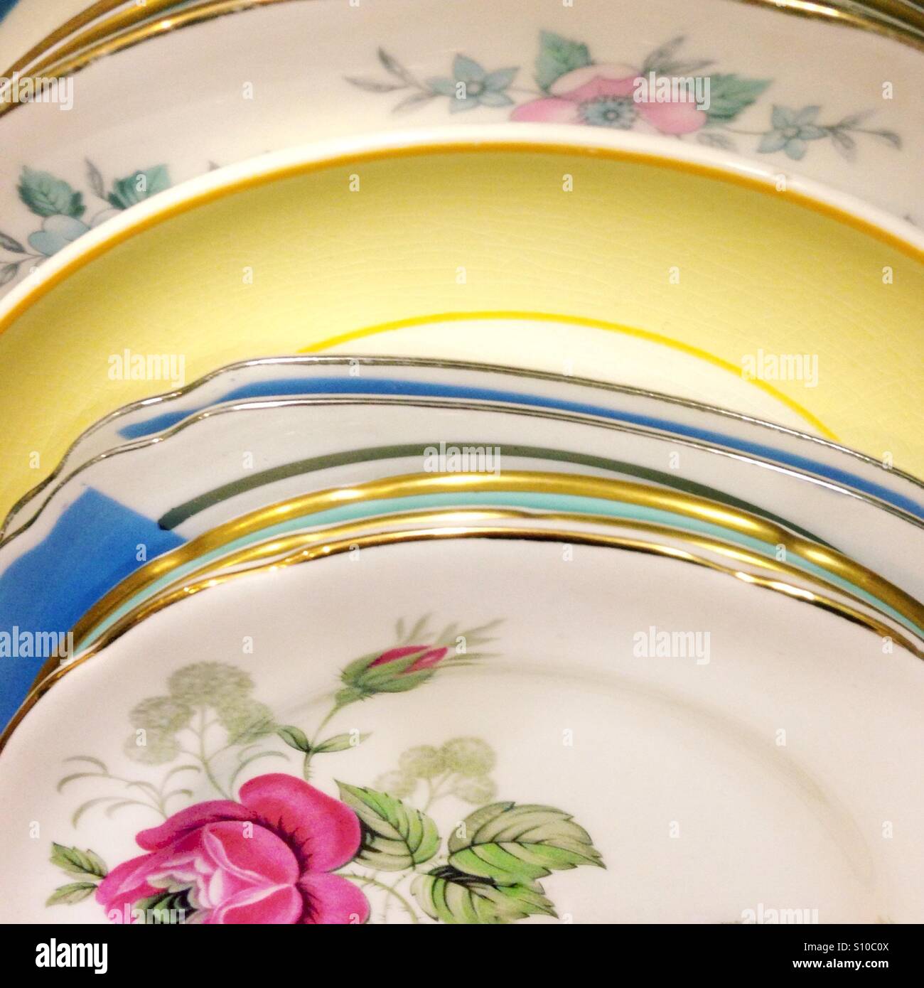 Pile of vintage plates Stock Photo - Alamy
