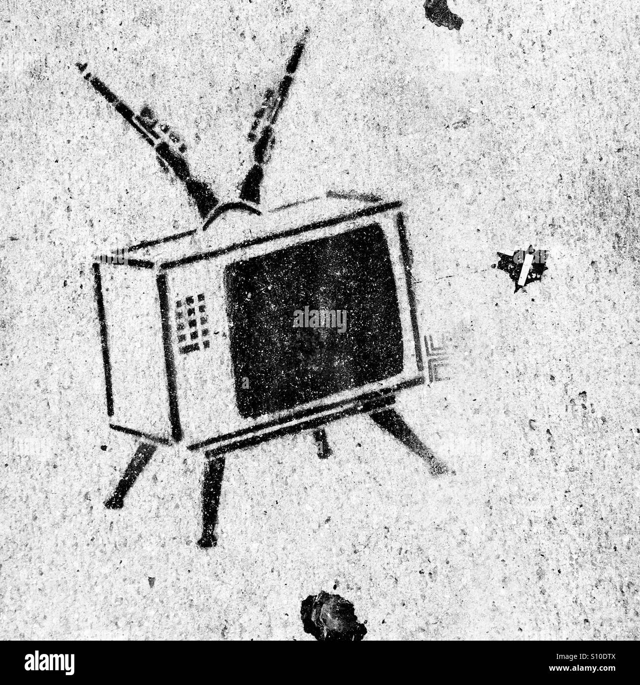 Street art TV Stock Photo - Alamy