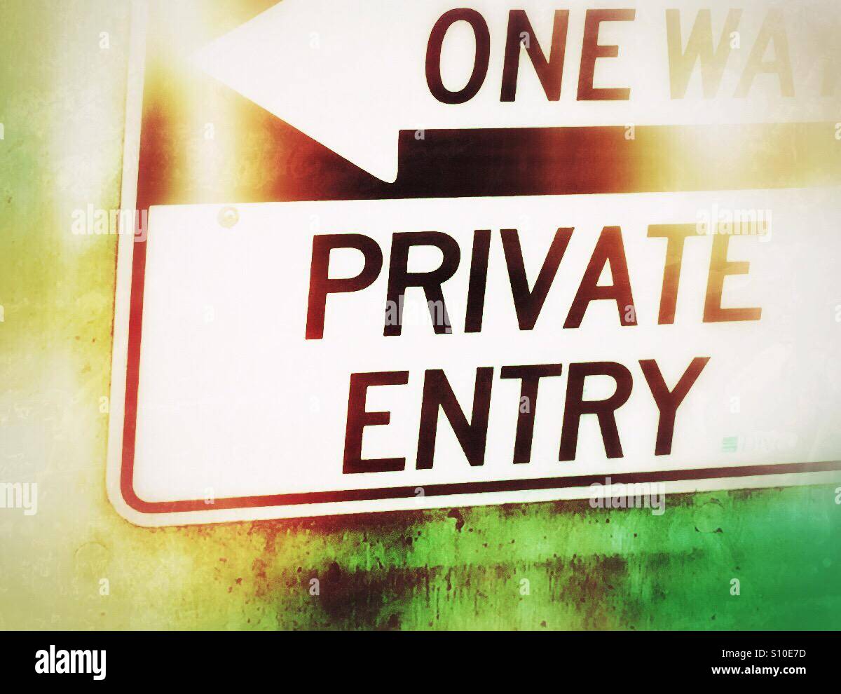 Private entry sign Stock Photo - Alamy