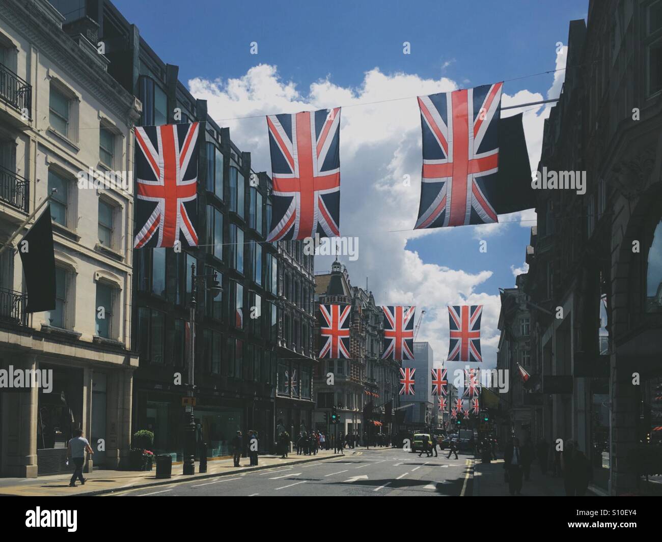 British Flags in London Street Stock Photo - Alamy