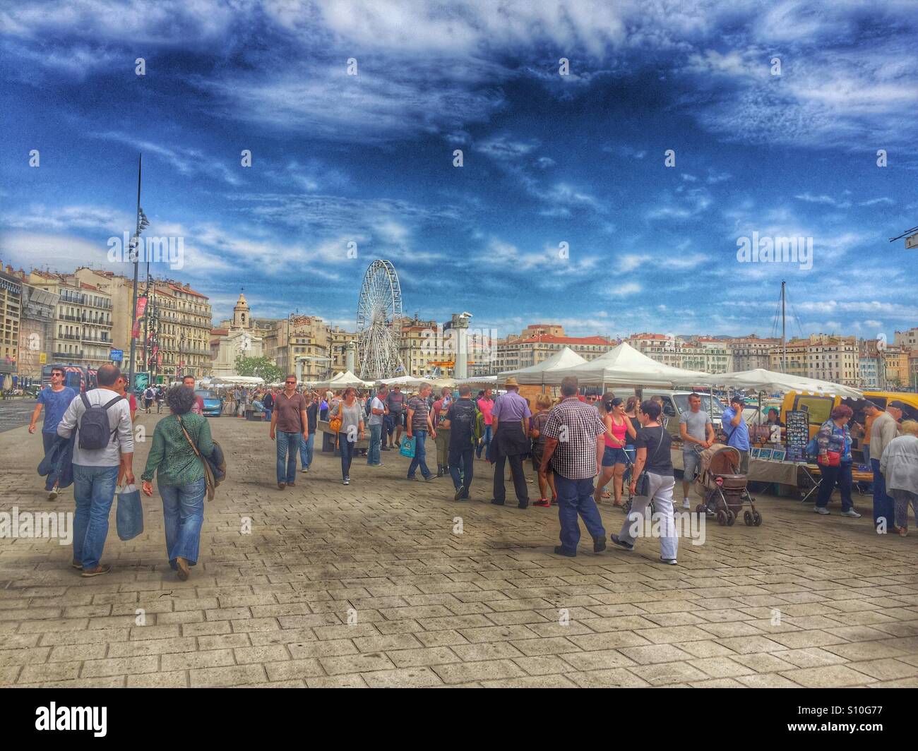 Marseille Vieux port market Stock Photo - Alamy