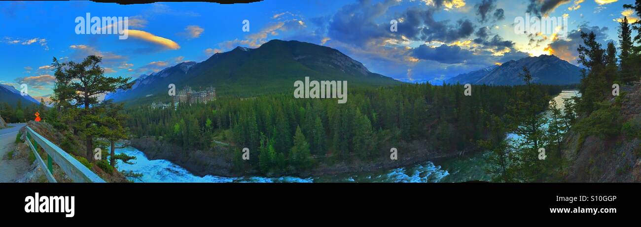 Sunset in Banff national Park Stock Photo - Alamy