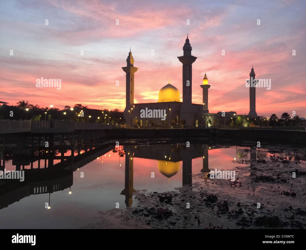 Amazing sunrise at mosque Stock Photo - Alamy