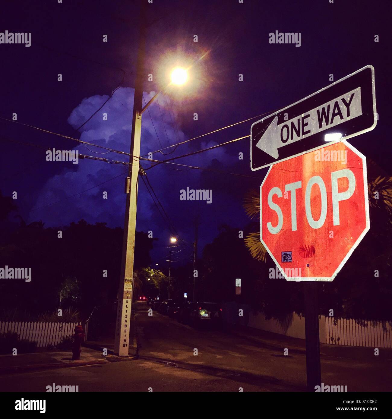 Street scene at dusk in America Stock Photo - Alamy