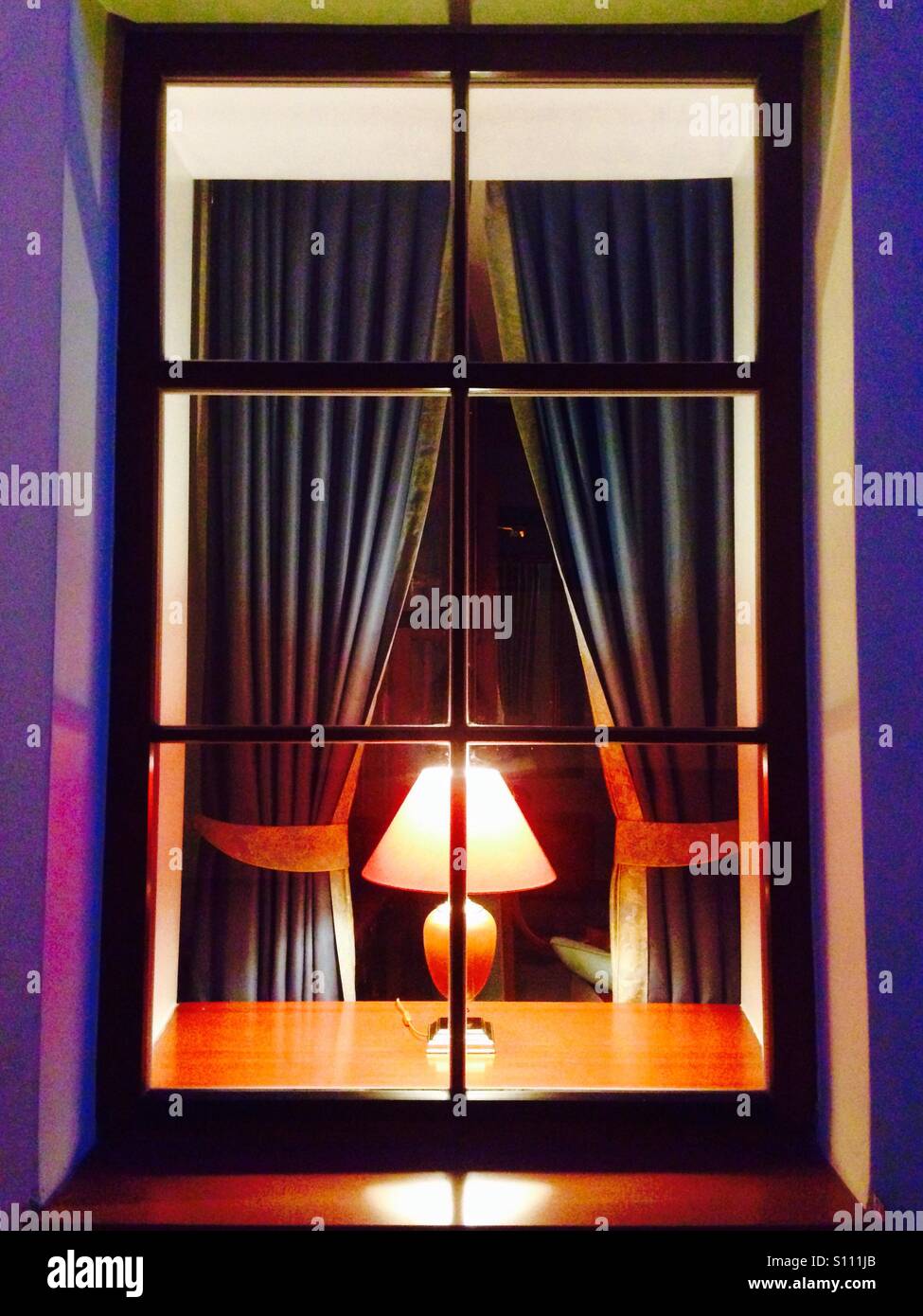 Night light through the window Stock Photo - Alamy