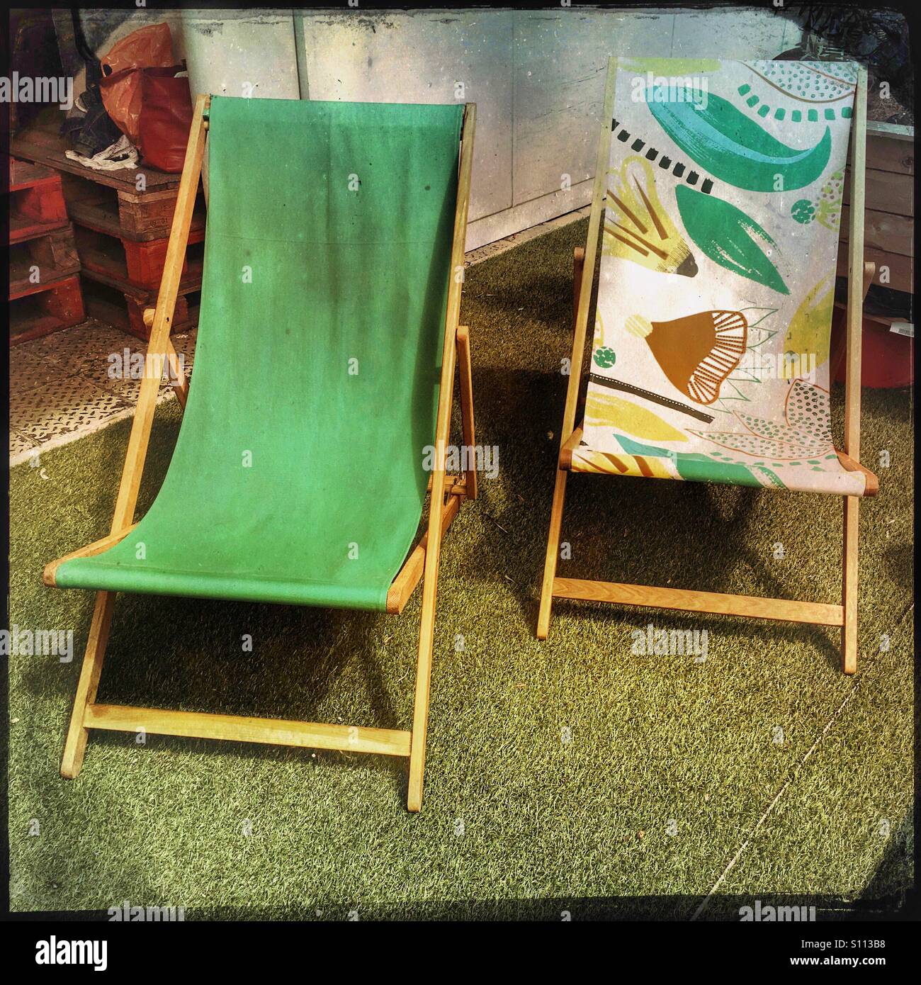 Deckchairs empty hi-res stock photography and images - Alamy