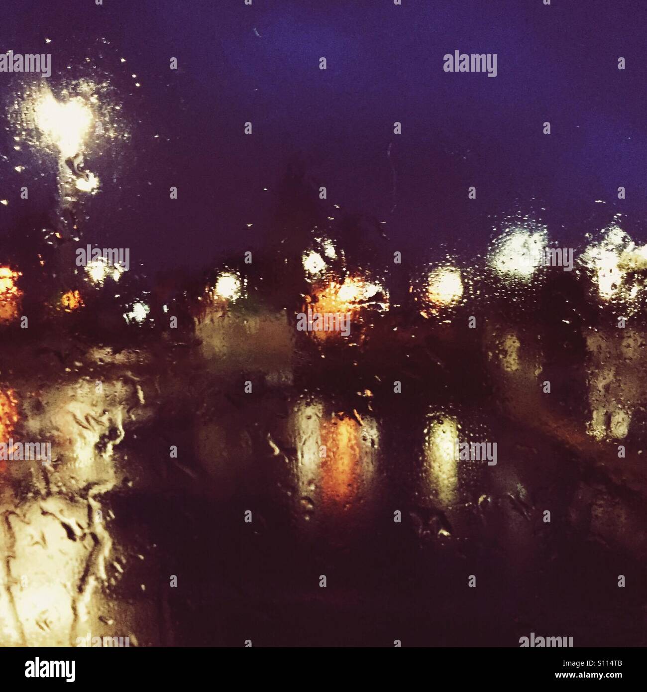Rainy reflections on the window Stock Photo - Alamy