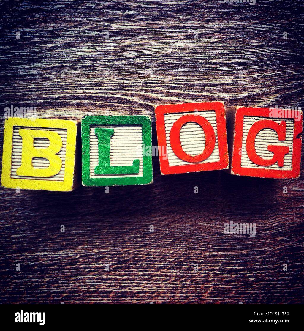 Word BLOG done with wood blocks alphabet letters Stock Photo - Alamy