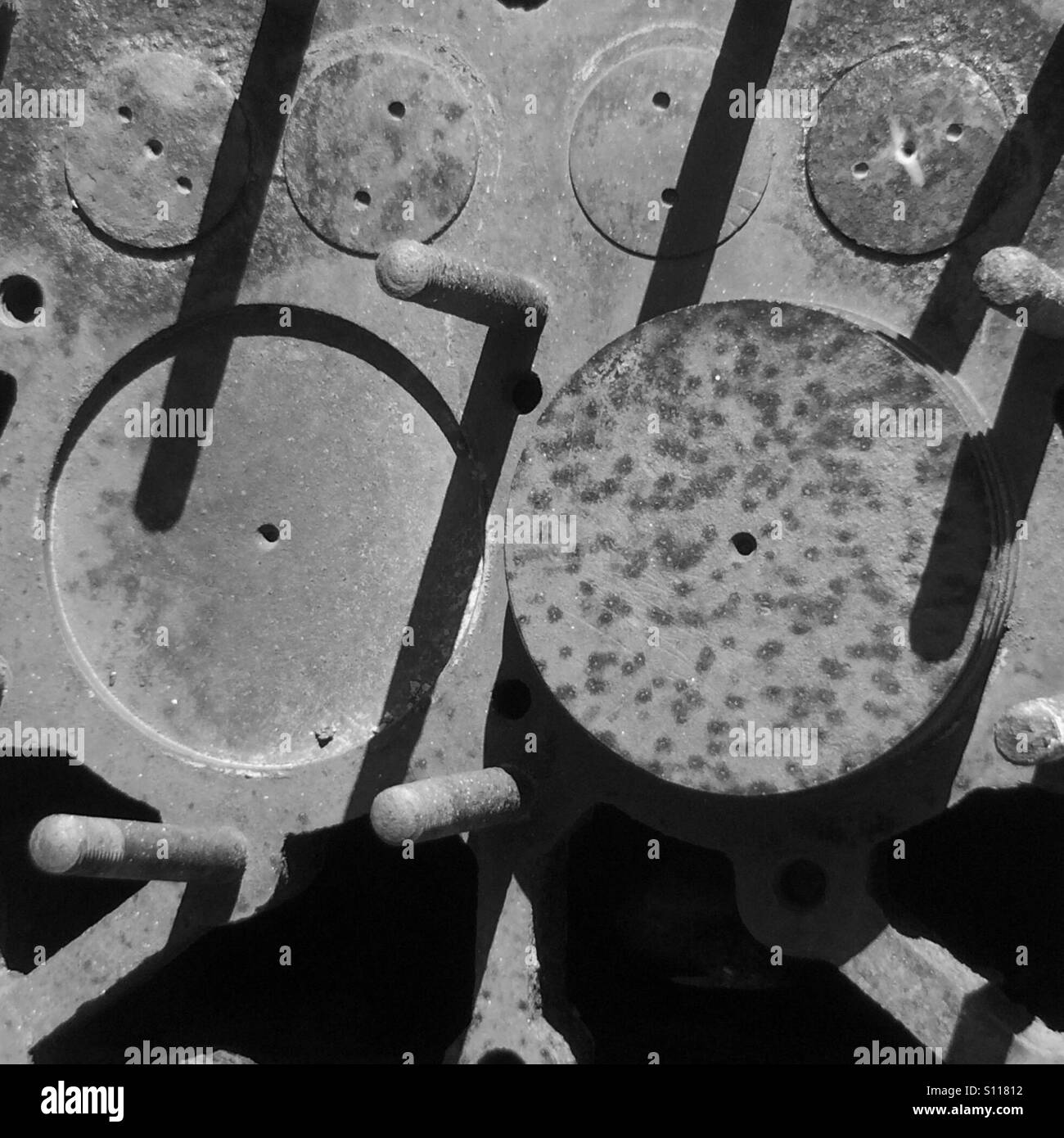 Rusted engine block from mining equipment, Tonopah, Nevada Stock Photo ...