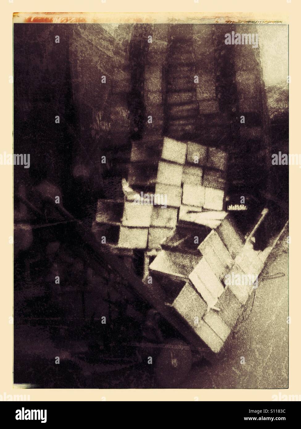 Fruit crate hand cart Stock Photo - Alamy