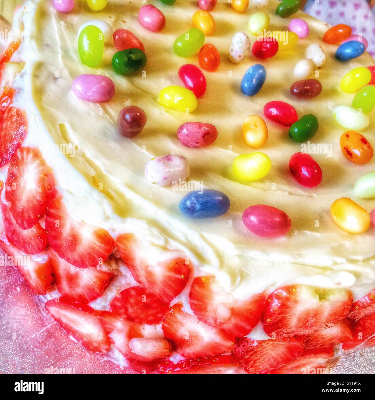 Cake with strawberries Stock Photo - Alamy