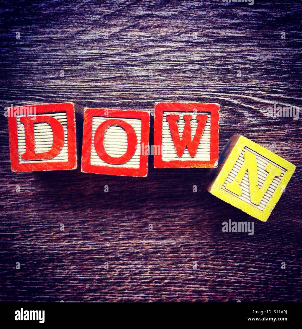 Alphabet blocks falling down hi-res stock photography and images - Alamy
