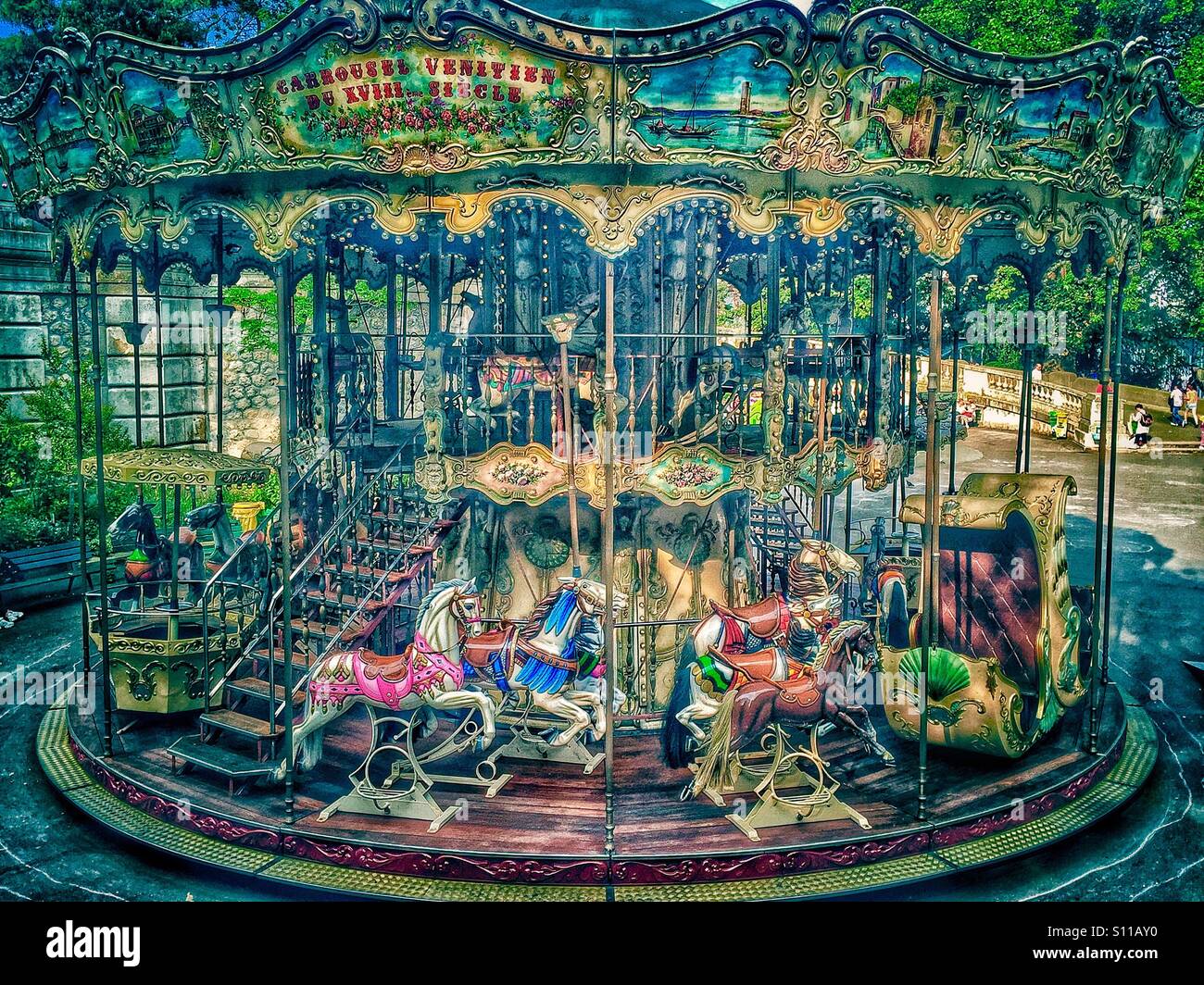 Flying horses carousel hi-res stock photography and images - Alamy