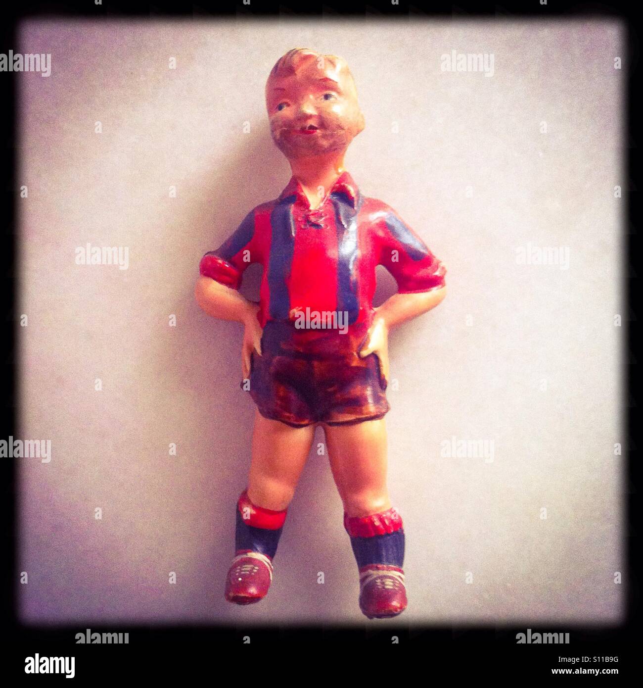 Vintage puppet dressed as a FC Barcelona football player Stock Photo ...
