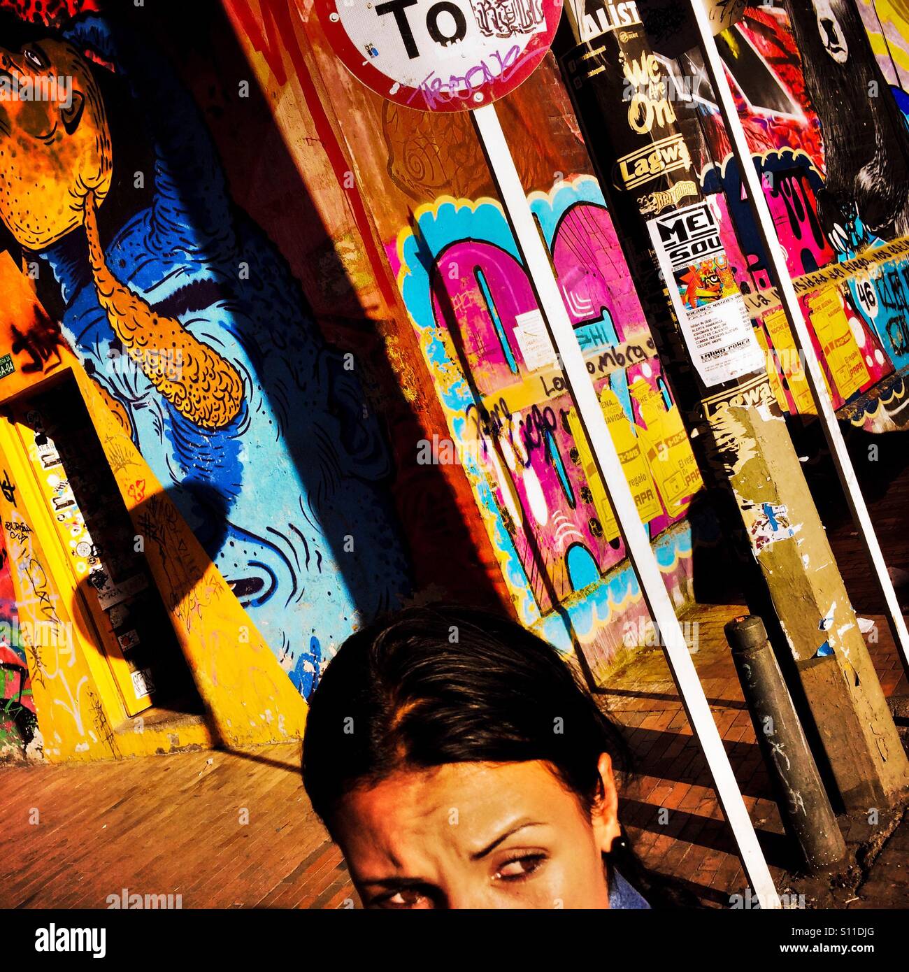 Wall Covered In Posters And Graffiti High Resolution Stock Photography ...