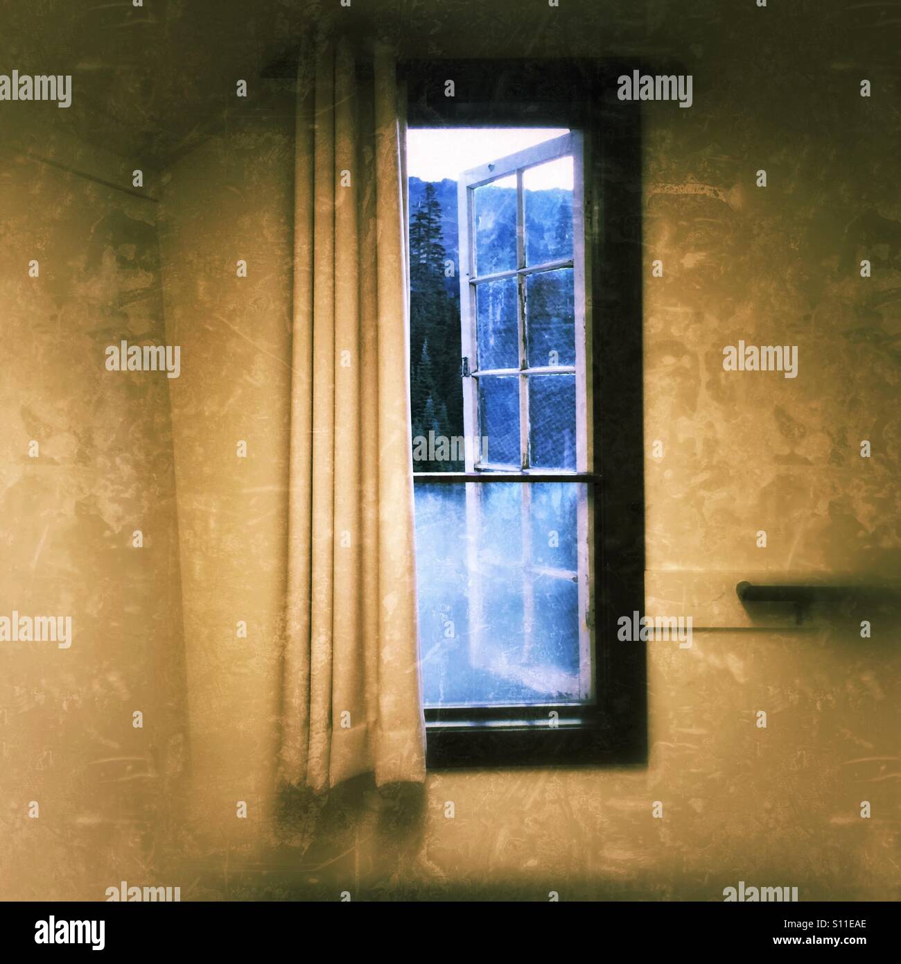 Open blue window hi-res stock photography and images - Alamy