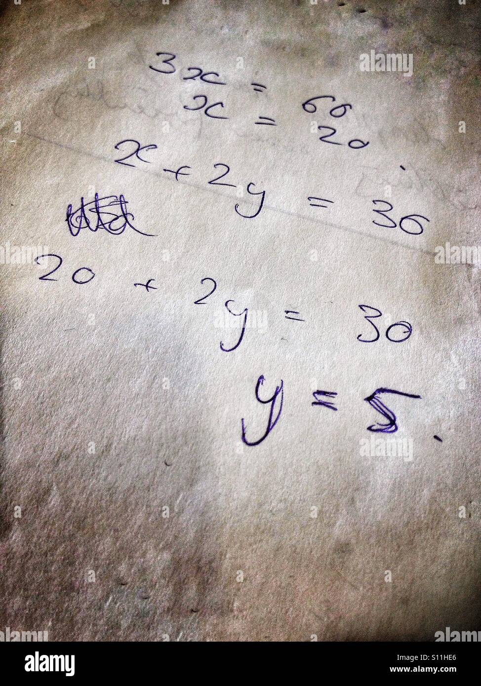 Simultaneous equations hi-res stock photography and images - Alamy