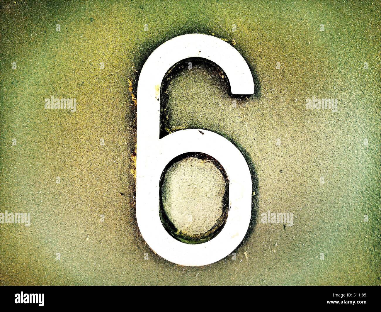 Number 6 in metal lettering Stock Photo - Alamy