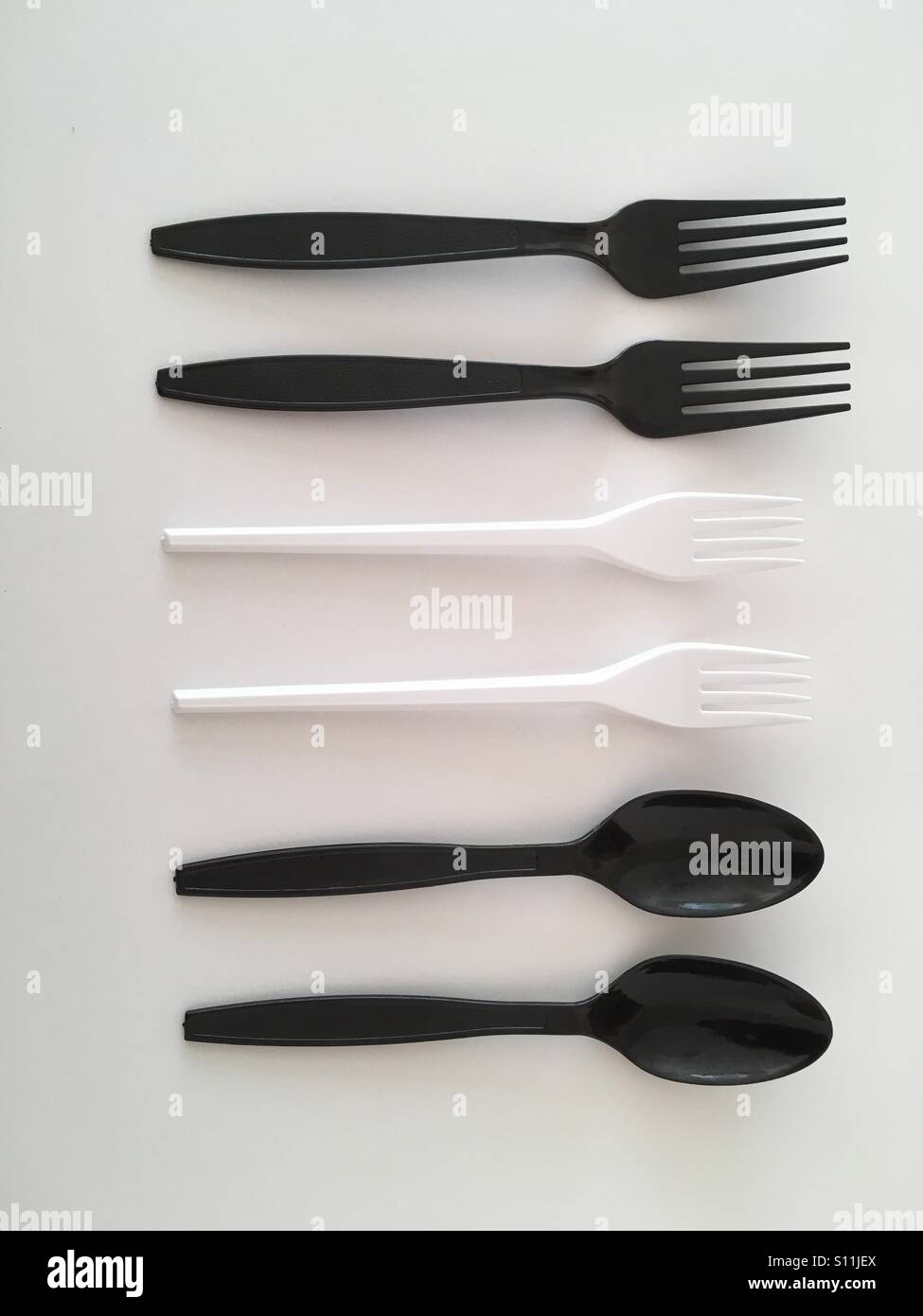 Group fork and spoons Stock Photo - Alamy
