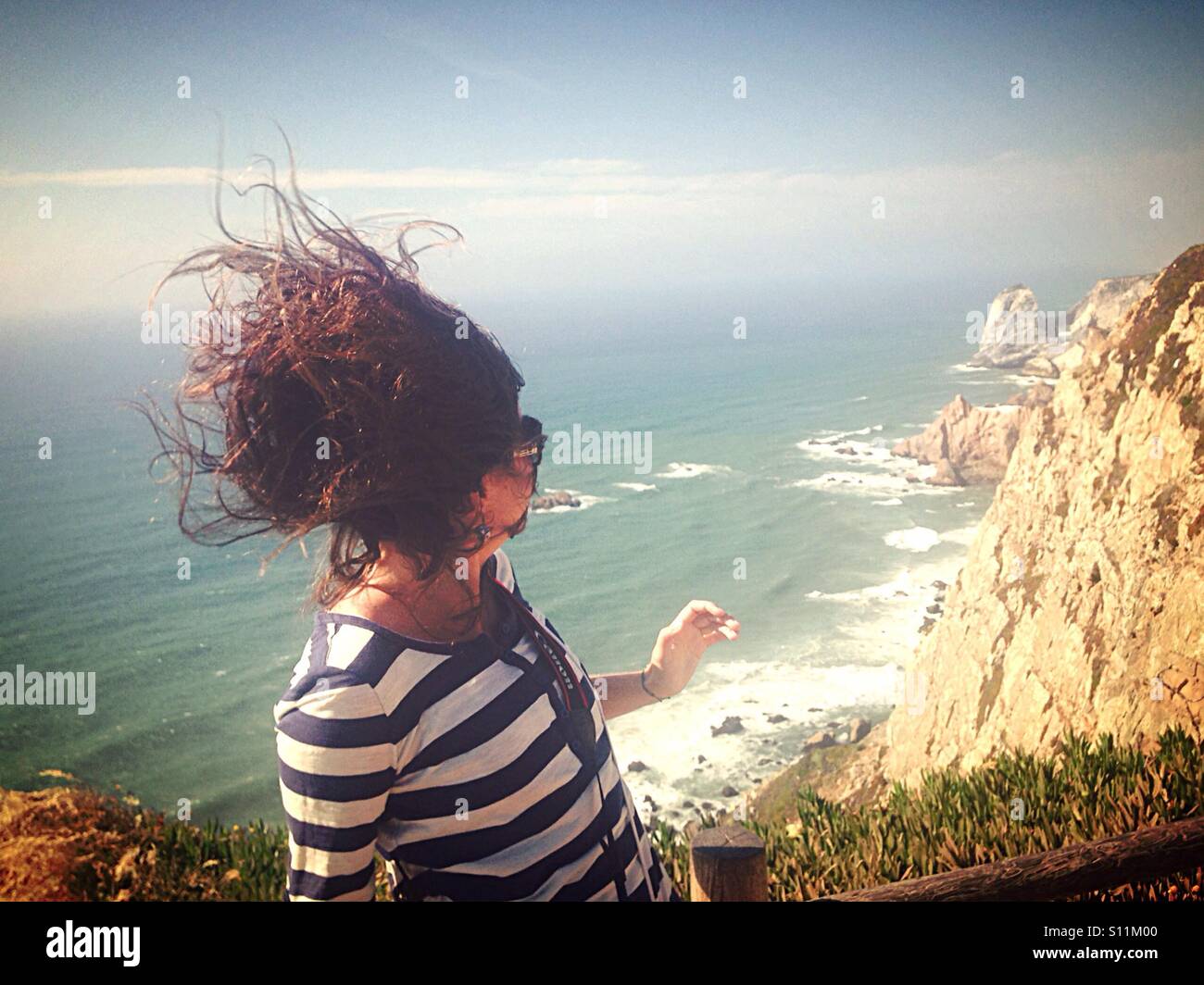 Crazy wind at Cabo da Roca Stock Photo - Alamy