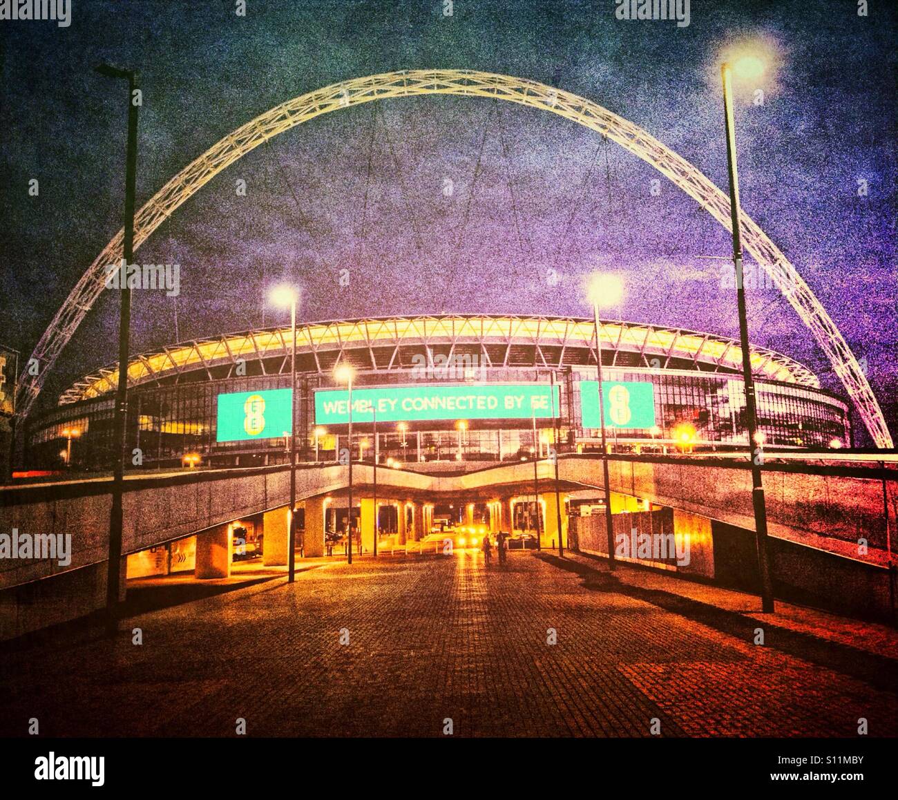Wembley Stadium at Night Stock Photo - Alamy